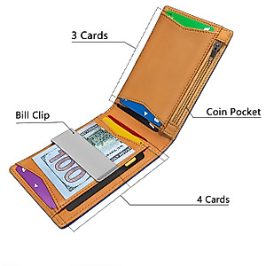 BULLIANT Slim Wallet Men, Leather Wallet Front Pocket Card Holders for Gift Men 3"X4.3"
