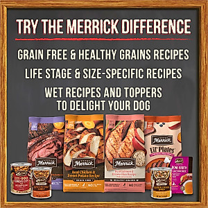 Merrick Grain Free Wet Dog Food, Premium And Wholesome Gluten Free Canned Adult Dog Food, Cowboy Cookout - (Pack of 12) 12.7 oz. Cans