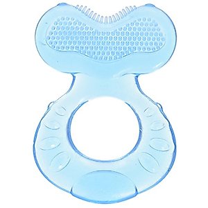 Nuby Silicone Teethe-eez Teether with Bristles, Includes Hygienic Case, Colors May Vary