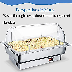 Stainless Steel Chafing Dishes 9L Buffet Server and Warmers Catering Food Warmers with 90° Half Clamshell for Parties Buffets Banquets - Adjustable (Full Size)