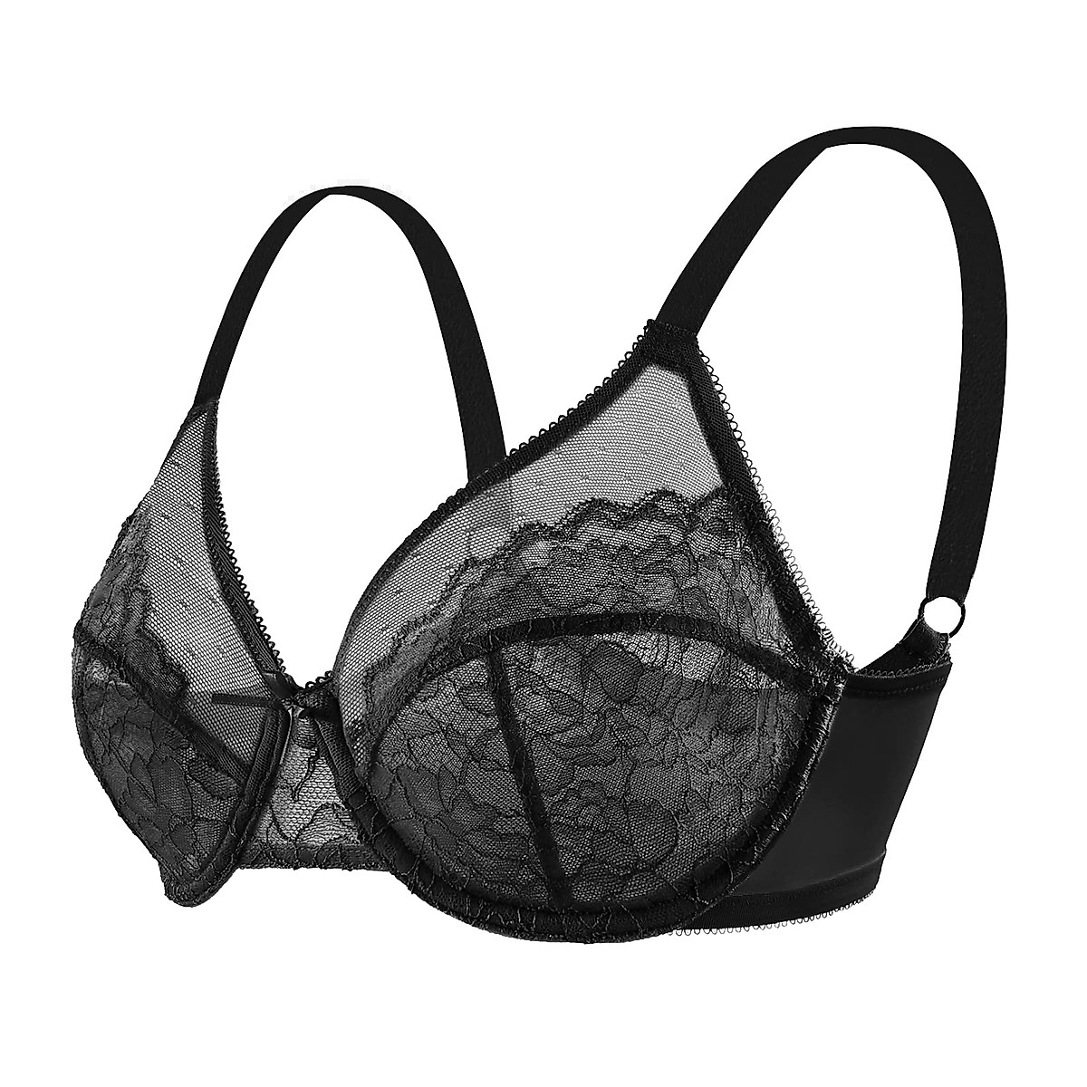 HSIA Minimizer Bras for Women Full Coverage Underwire Bras Plus Size,Lifting Lace Bra for Heavy Breast 40DDD Black