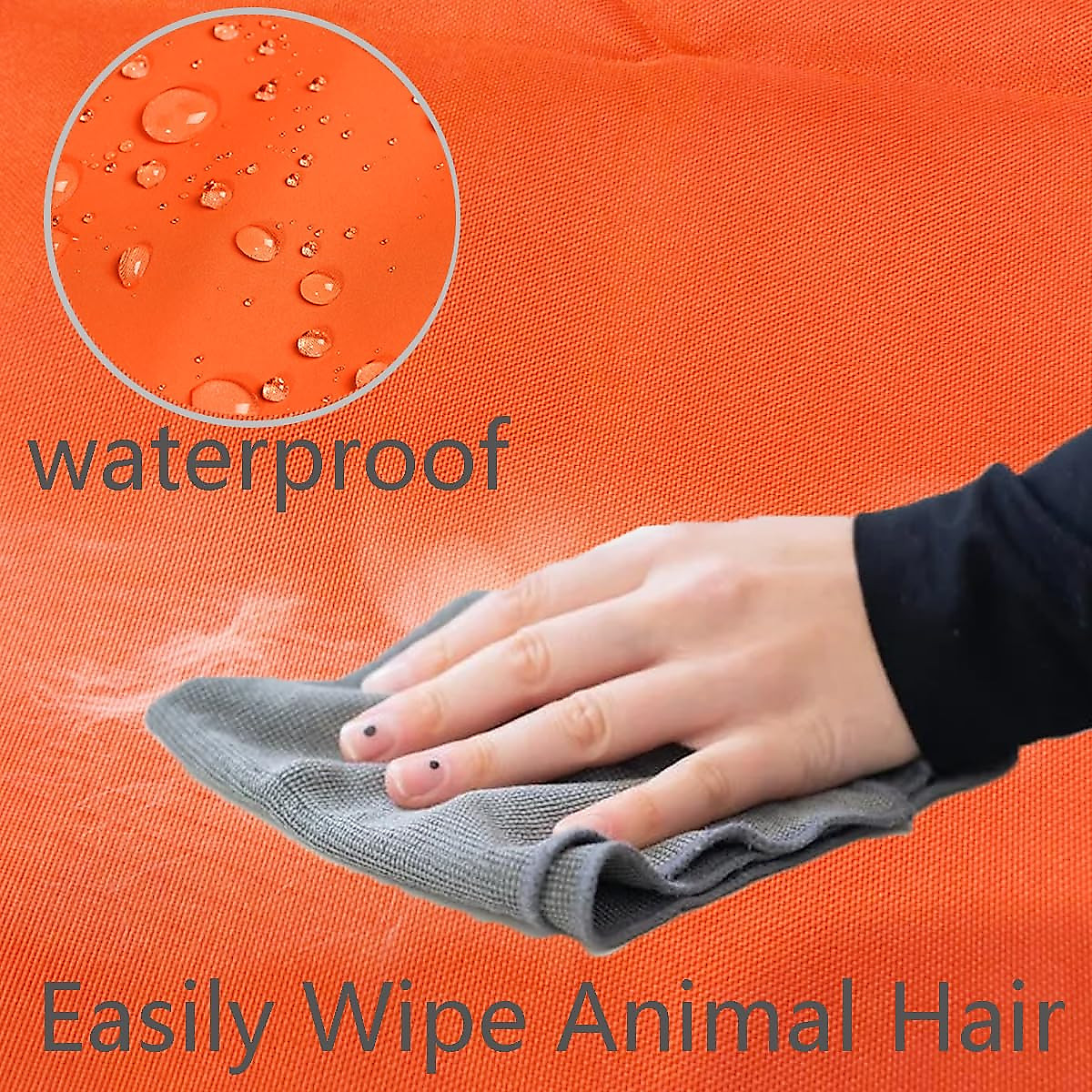 FLYMEI Patio Cushion Covers 24x22x4 Waterproof Outdoor Cushion Cover Replacement 4Packs Outdoor Seat Cushion Slipcover for Outdoor Rattan Chair Sofa, Orange, Halloween Decor