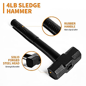 Apromise Wood Splitter - Kindling Splitter with 4 LBS Sledge Hammer and Waterproof Splitter Cover | Heavy Duty Firewood Splitter for Home, Campsite | Safer & Easier to Use & Portable