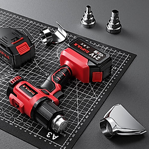 Dufuls Cordless Heat Gun with 2PCS Rechargeable Batteries, 5 Nozzles Heat Gun Kit, Max 1022℉ Hot Air Gun for Shrink Tubing, PVC Wrap, Crafts