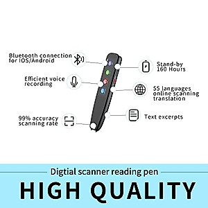 Language Translator Device, DOSMONO OCR Reading Pen, Dyslexia Reading Tool, 112 Languages Translator Device for Meetings Travelling Learning, Dictionary Pen, Book Reader, Exam Reading Pen