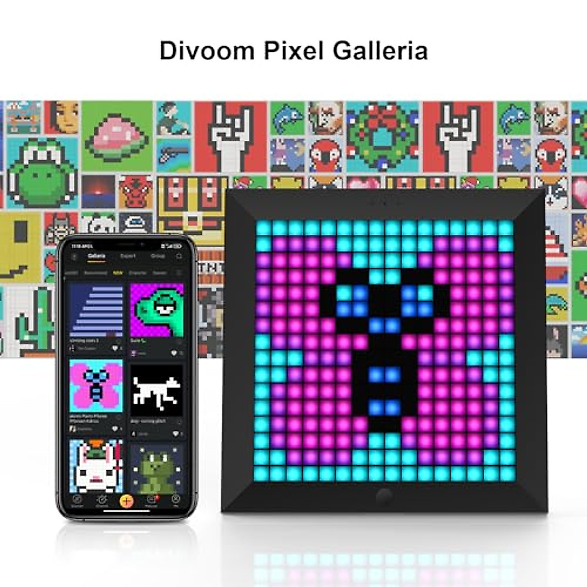 Divoom Pixoo - Pixel Art Digital Picture Frame with 16x16 LED Display APP Control - Cool ...