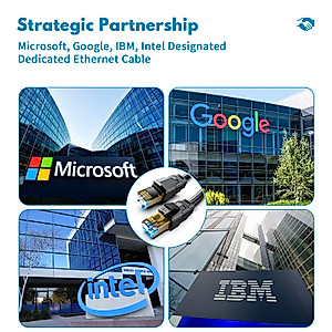 Vabogu Cat 8 Ethernet Cable, 10ft Heavy Duty High Speed Internet Network Cable, Professional LAN Cable, 26AWG, 2000Mhz 40Gbps with Gold Plated RJ45 Connector, Shielded in Wall, Indoor&Outdoor