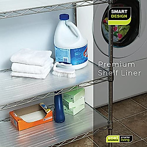 Smart Design Wire Shelf Liner Ribbed Grip - 18 Inch x 30 Feet Total (Set of 2 Rolls) - Metal Wire Shelving Non Adhesive Protection Garage Racks - NSF Certified - Kitchen - Clear