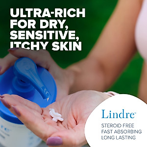 Lindre Regular Strength Hemp Cream for Dry to Very Dry, Sensitive Skin. Fragrance Free, Steroid Free, Dermatologist Tested. Original Formula, 1.7oz