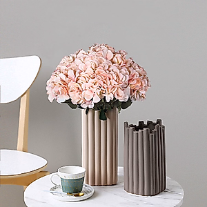 Blooming Paradise Artificial Fake 5Flowers Plants Silk Hydrangea Arrangements Wedding Bouquets Decorations Plastic Floral Table Centerpieces Home Kitchen Garden Party Festival Bar DIY (Light Pink)