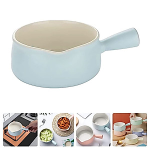 Hemoton Noodle Pot Enamelware Saucepan Butter Melter Stew Pot Small Soup Pot Butter Warmer Pot Stirrer Miniature Saucepan Baby Food Jar Cooking Pot Multifunction Ceramics Coffee Child