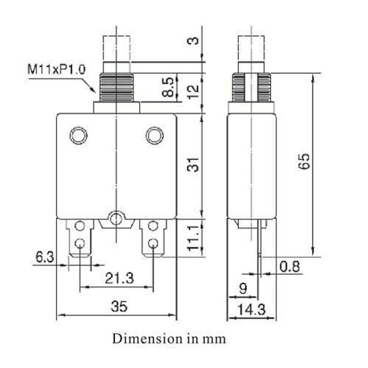 (2-Pack) Philmore B7030 30 Amp Push Button Circuit Breaker 32V DC or 250V AC