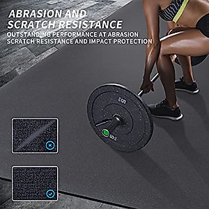 Large Exercise Mat 7' x 5' x 7mm, High-Density Workout Mats for Home Gym Flooring, Non-Slip, Extra Thick Durable Cardio Mat, and Ideal for Plyo, MMA, Jump Rope - Shoe Friendly Black