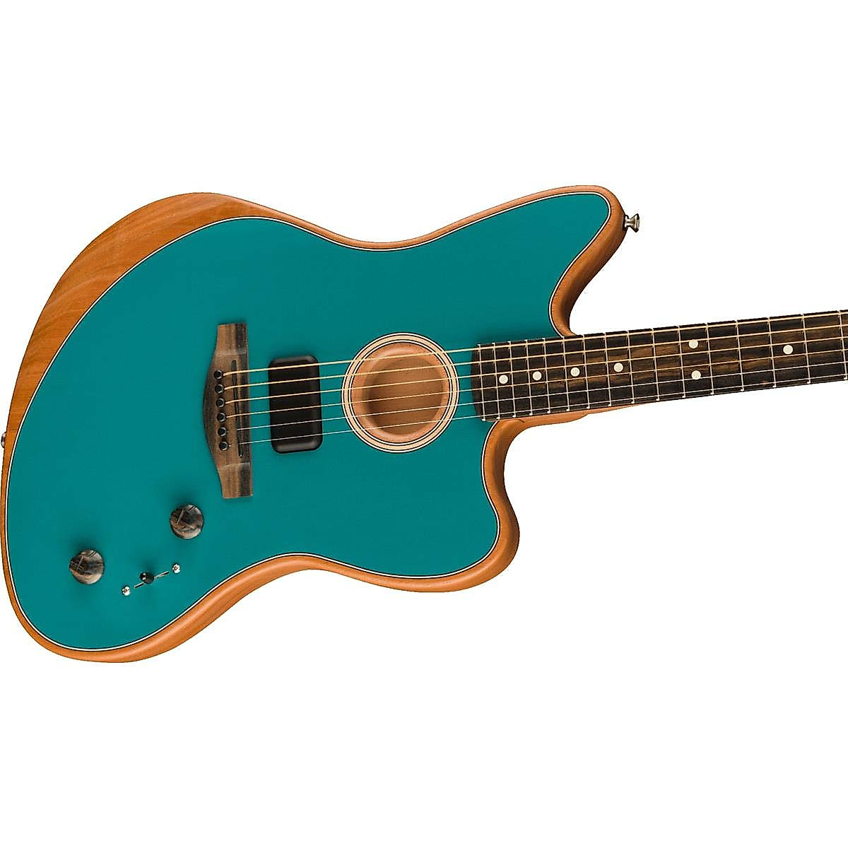 Fender American Acoustasonic Jazzmaster Acoustic Electric Guitar, with 2-Year Warranty, Ocean Turquoise, Ebony Fingerboard, with Gig Bag