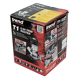 Trend T1 Trim Router with Extended Trim Base, 1/4 Inch Collet, 5.5A, 120V, Compact Trimming Power Tool, U*T1ETS