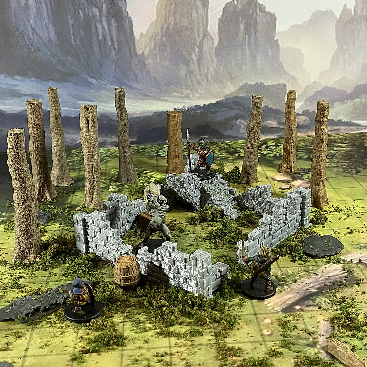 Extruded Gaming Building Ruins Set 4