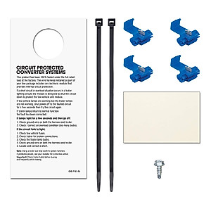 CURT 56175 Non-Powered 3-to-2-Wire Splice-in Tail Light Converter, 4-Pin Wiring Harness , Black