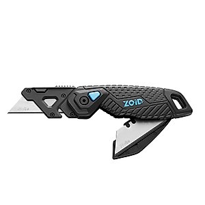 Zoid 3-in-1 Foldable Utility Knife with Contoured Body and Trax-Grip for Safe and Quick Cutting, Functions as a Folding Utility Knife, Wire Stripper, and Pocket Clip, Box Cutter, Cardboard Cutter