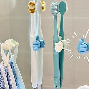 SUBANG 45 Pieces Silicone Thumb Hooks Self Adhesive Wall Decoration Hook Self Adhesive Key Hook Wall Hanger Multifunction Thumb Cable Clip