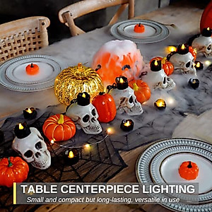 Homemory 24-Pack Melting Black Candles Battery Operated Tea Lights, Halloween Flameless Flickering Candles, Ideal for Holiday Decor, Theme Party, Dia 1-2/5" x H 1-1/4''