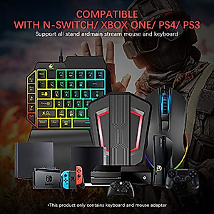 Gaming Keyboard and Mouse Combo, Wired 39 Keys Mechanical Feeling Rainbow LED Backlit Keyboard and RGB Gaming Mouse and LED Backlit Converter Compatible with PS4/Xbox One/Nintendo Switch/PS3 /PC