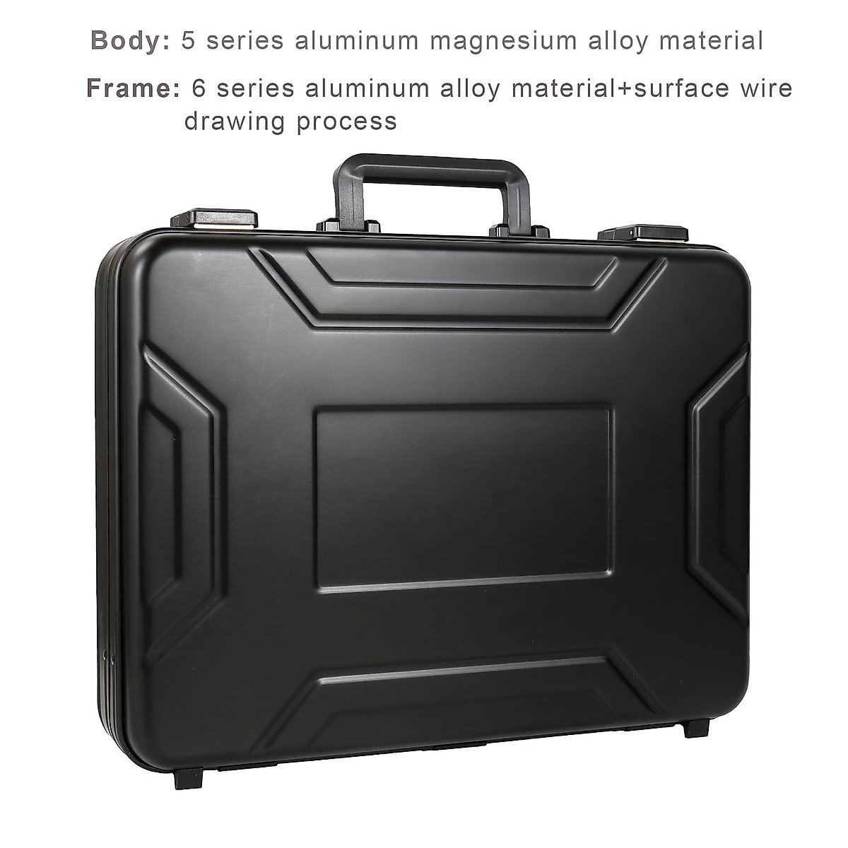 urecimy Large metal briefcase 18.1X13.8X6.1 Inch Aluminum Case Combination Lock Black Suitcase for Valuables UAV/Gun Cases Display Box Super Big Size with Sponge