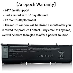 Anepoch 8FCTC Laptop Battery Replacement for Dell XPS 15 9500 Precision 5550 Alienware M15 R3 R4 M17 R3 R4 Series Notebook 69KF2 08FCTC 070N2F 70N2F 0P8P1P 0M59JH 0DVG8M 11.4V 56Wh 4650mAh