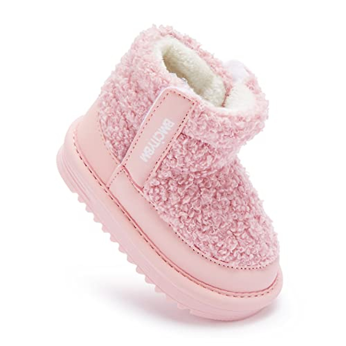 BMCiTYBM Baby Snow Boots Boy Girl Winter Warm Booties Nonslip Lightweight Outdoor Shoes for Infant 6 9 12 18 24 Months Pink Size 18-24 Months Toddler