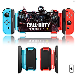 arVin Switch Joycon Controller Holder for iPhone iOS 16.0+System, N-Switch Joy Con Grip Clamp Mobile Phone Gamepad Bracket Clip for iPhone 14/14 Plus/14 Pro/14 Pro Max/13/12/11/X -Not for Android