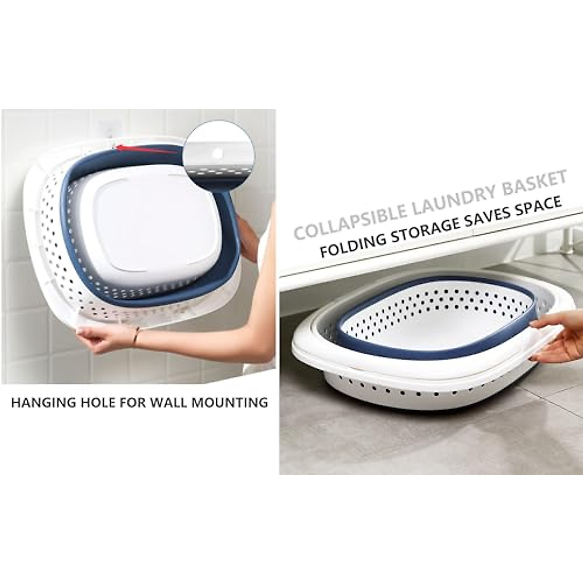 COFSODI Plastic Collapsible Laundry Basket - 23L(6 Gallon) Foldable Portable Laundry Hamper with Handles, Pop-up Storage Container/Organizer for Laundry, Car trunk, Camping, Indoor and Outdoor