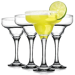 Glaver's Basic Set Of 4 10 oz. Margarita Glasses for Cocktails, Water, Wine, Juice, Dessert, and Everyday Use Crystal Clear Classic Glasses, Dishwasher safe