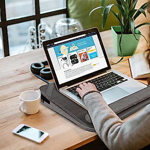 KerrKim Laptop Lap Desk Bed Table, Fits up to 15.6 inch Laptop Desk with Cushion, with Anti-Slip Strip & Large Storage Space for Home College Office Students Use as Computer Laptop Stand, Book Tablet