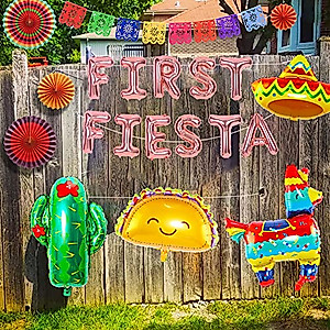 JeVenis Rose Gold First Fiesta Birthday Decoration First Fiesta Balloons First Fiesta Backdrop First Fiesta High Chair Banner Taco Bout First Decoration Taco Bout UNO Party Decoration