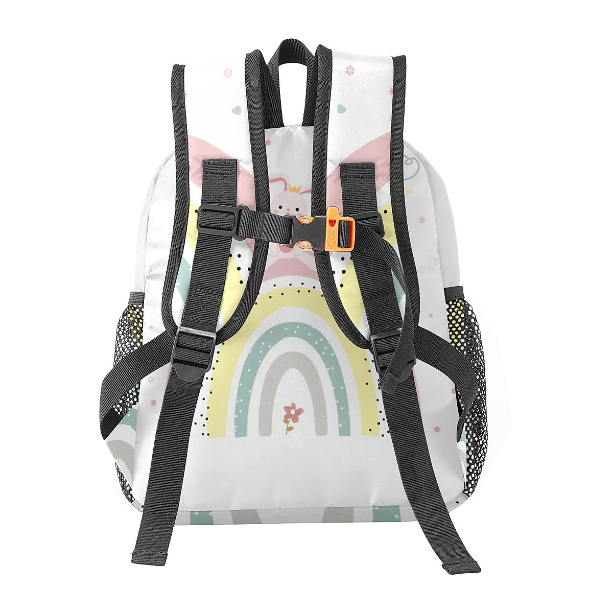 Grandkli Rainbow Rabbit Personalized Kids Toddler Backpack for Boys Girls ,Custom Mini School Backpack Bags Kindergarten, 10''(L) x 4''(W) x 12''(H)