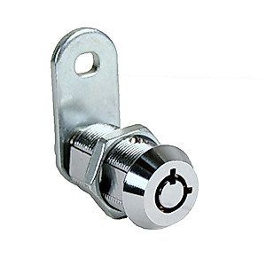 FJM Security 2400AL-KA Tubular Cam Lock with 1-1/8" Cylinder and Chrome Finish, Keyed Alike