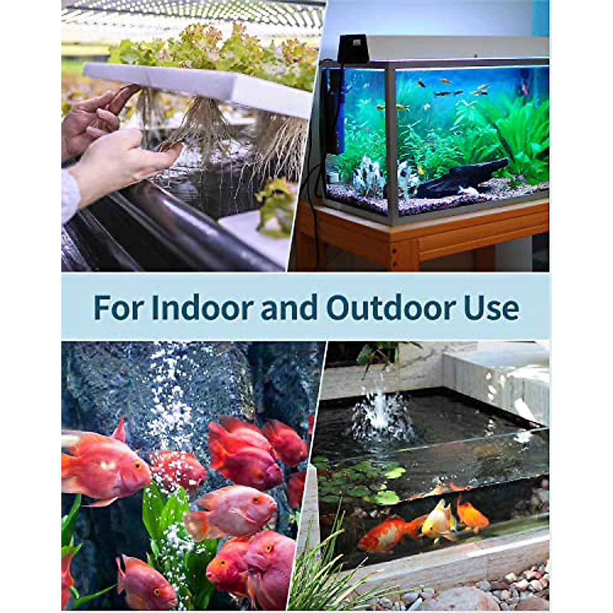 Pawfly 64 GPH Aquarium Air Pump with Dual Outlets Adjustable Quiet Oxygen Aerator Pump with Airline Tubing Air Stone Connector and Check Valve Accessories for Fish Tanks up to 75 Gallons