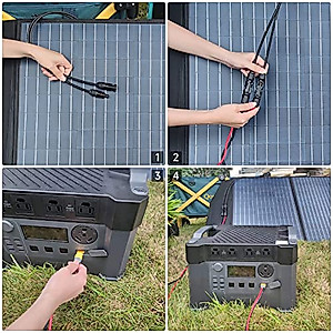 ALLPOWERS MC-4 Female and Male Connector to XT60 Adapter Cable, Compatible with All MC-4 Output Solar Panels and ECO River/Delta Solar Generators (XT60 Input)