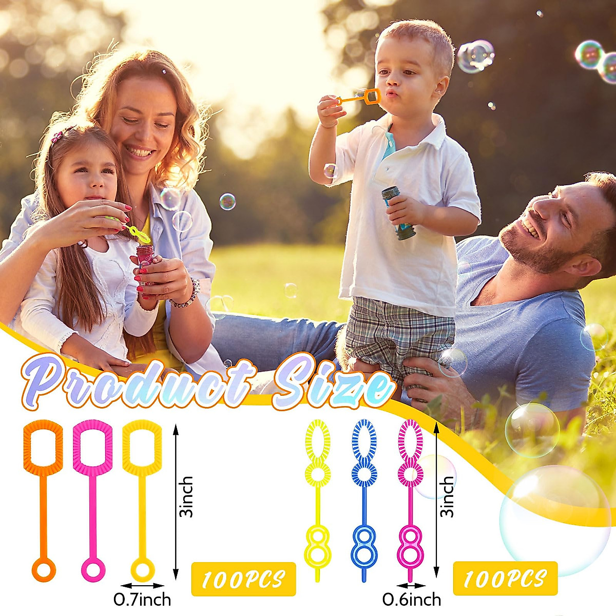 Libima 200 Pcs Colorful Multihole Bubble Wands Mini Bubbles Party Favors for Summer Activities Indoor Outdoor Games Bath Birthday Party Favors, 4 Colors