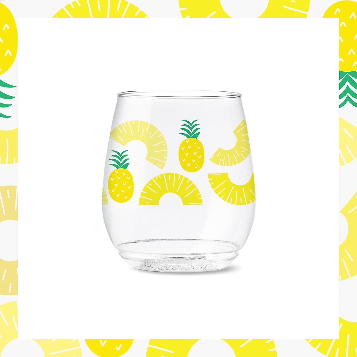 TOSSWARE POP 14oz Vino Let's Fla-mingle Series, SET OF 6, Premium Quality, Recyclable, Unbreakable & Crystal Clear Plastic Printed Glasses