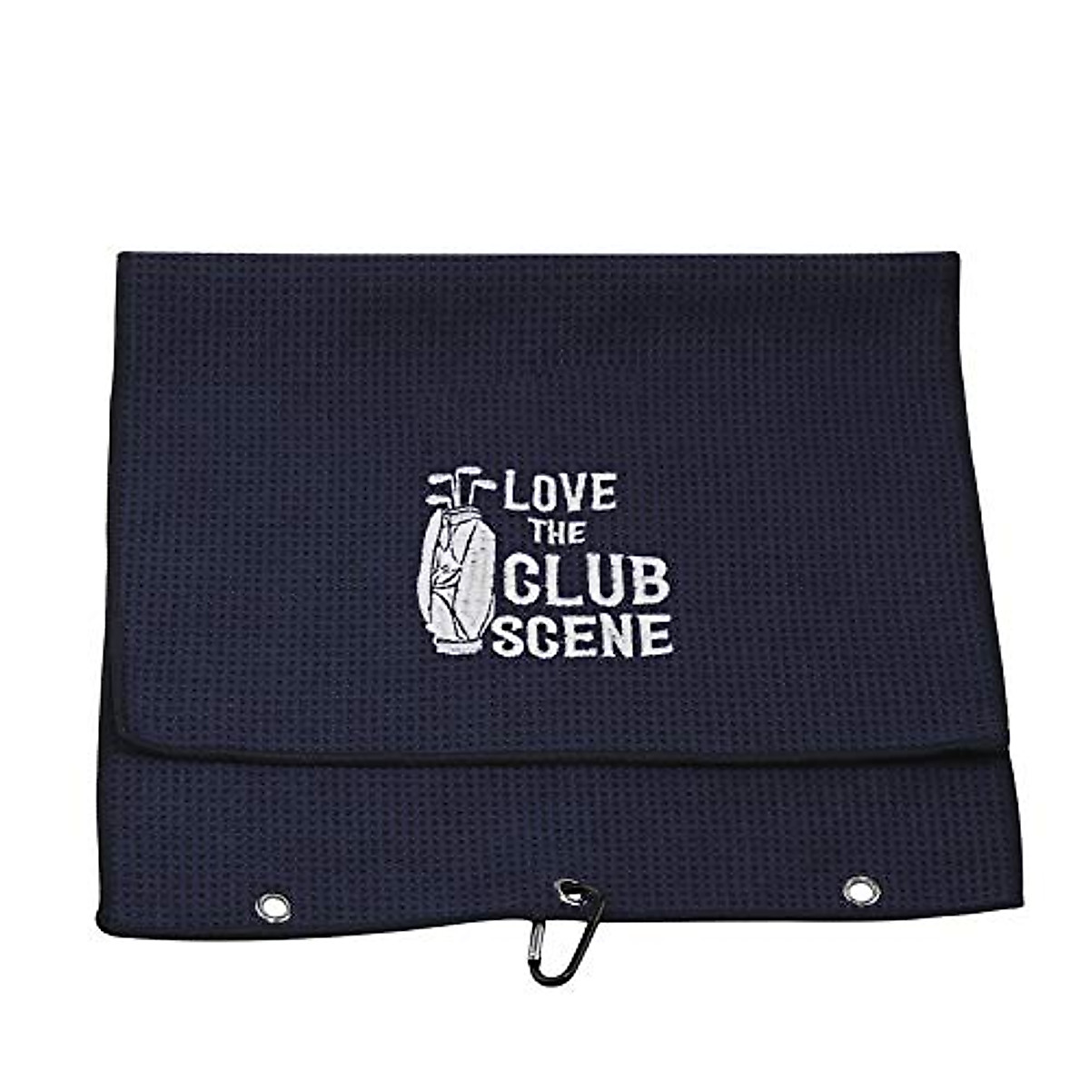Embroidered Golf Towel Gift Golf Lover Gift Love The Club Scene Golf Towel with Clip (Love The Club Scene)