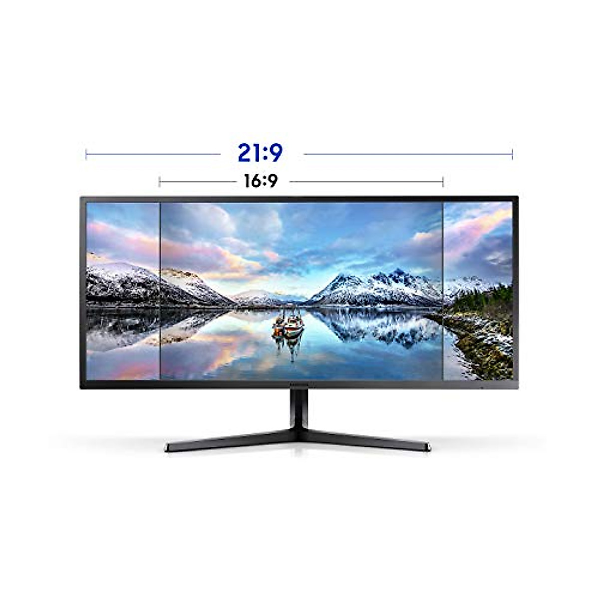 SAMSUNG 34-Inch SJ55W Ultrawide Gaming Monitor (LS34J550WQNXZA) – 75Hz Refresh, WQHD Computer Monitor, 3440 x 1440p Resolution, 4ms Response, FreeSync, Split Screen, HDMI, Black