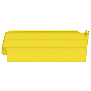 Akro-Mils 30120 Plastic Shelf Bins, Heavy Duty Storage Bins for Garage, Closet, and Drawer Organization, 12-Inch x 4-Inch x 4-Inch, Yellow, 24-Pack
