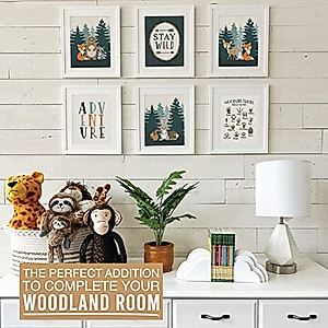 6 Reversible 8x10 Woodland Nursery Decor For Boys Prints, Woodland Nursery Wall Decor, Woodland Baby Shower Decorations, Woodland Creatures Nursery Wall Art Decor, Woodland Animals Posters For Bedroom
