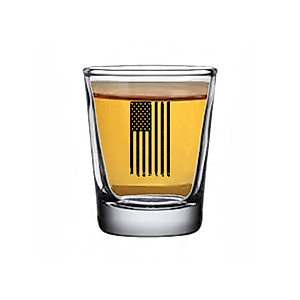 Rogue River Tactical USA Flag Tattered Shot Glass Gift For Military Veteran or Patriotic American