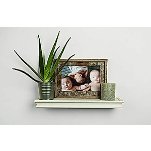 HIGH & MIGHTY 515660 Decorative 24" Floating Shelf Holds up to 20lbs, Easy Tool-Free Dry Wall Installation, Beveled, eCommerce Packaging, White