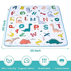 MEM Playpen Mat 50" X 50" Baby Play Mat, Thicken One-Piece Baby Crawling Mat, Non Slip Washable Play Mats for Floor, Cushioned Baby Playmat Floor Mat for Infants, Babies, Toddlers