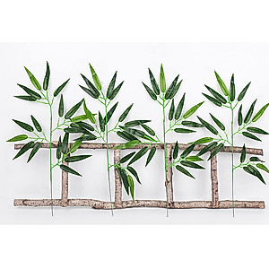 LUCKYTTTOO Artificial Plants Artificial Greenery Stems Fake Outdoor Plants Bamboo Leaves 2Pcs for Farmhouse Home Garden Wedding Indoor Outside Decor (ZHUYE)