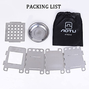 AOTU AirOka Foldable Camping Stove Stainless Steel Stove Outdoor Activities Wood Burning Stove for Outdoor Camping Cooking Hiking Hunting Picnic BBQ Survival Packs Emergency Preparedness