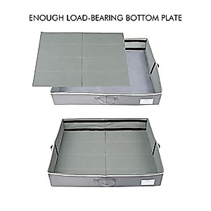 Surblue Shoe Storage Organizer Under Bed Adjustable Dividers Oxford Container Closet Storage Solution with Clear Cover and Handle for Clothing Boots Blankets Sweaters Toys,10 Pairs