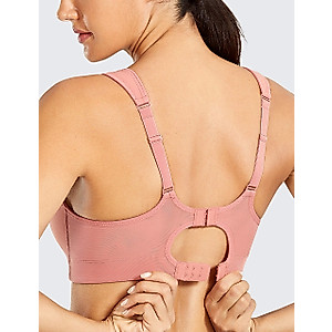 SYROKAN Full Coverage Sports Bras for Women High Impact Support Padded Bounce Control Wireless Plus Size Bras The New Moon 38DD